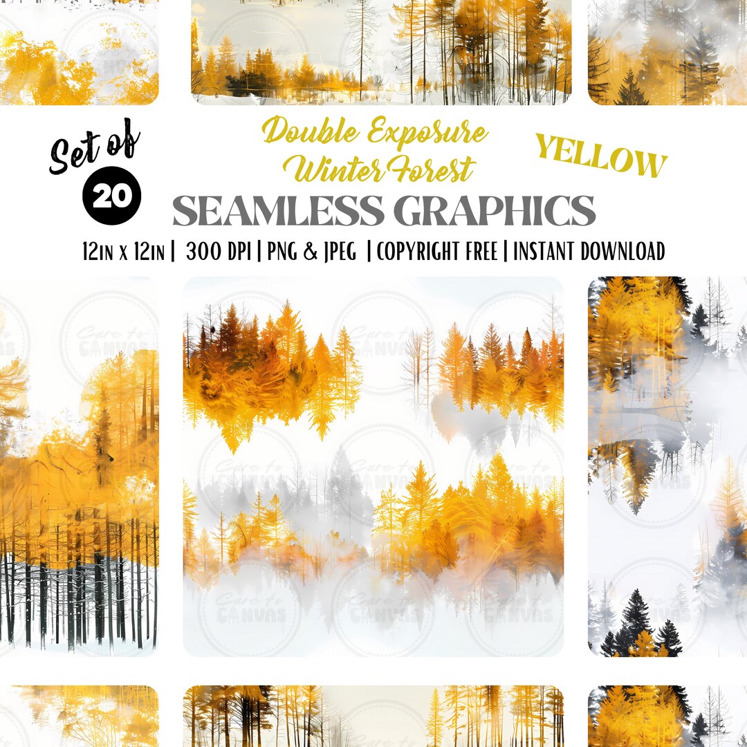 Seamless Surface Patterns YELLOW | Double Exposure Photography Winter ...