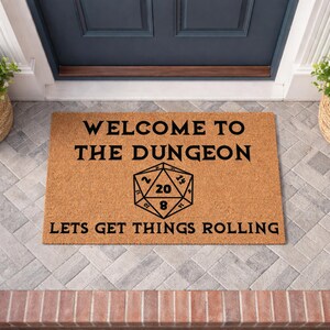Welcome to Dungeon Lets Get Things Rolling Doormat, DND Door Mat 3547 ...