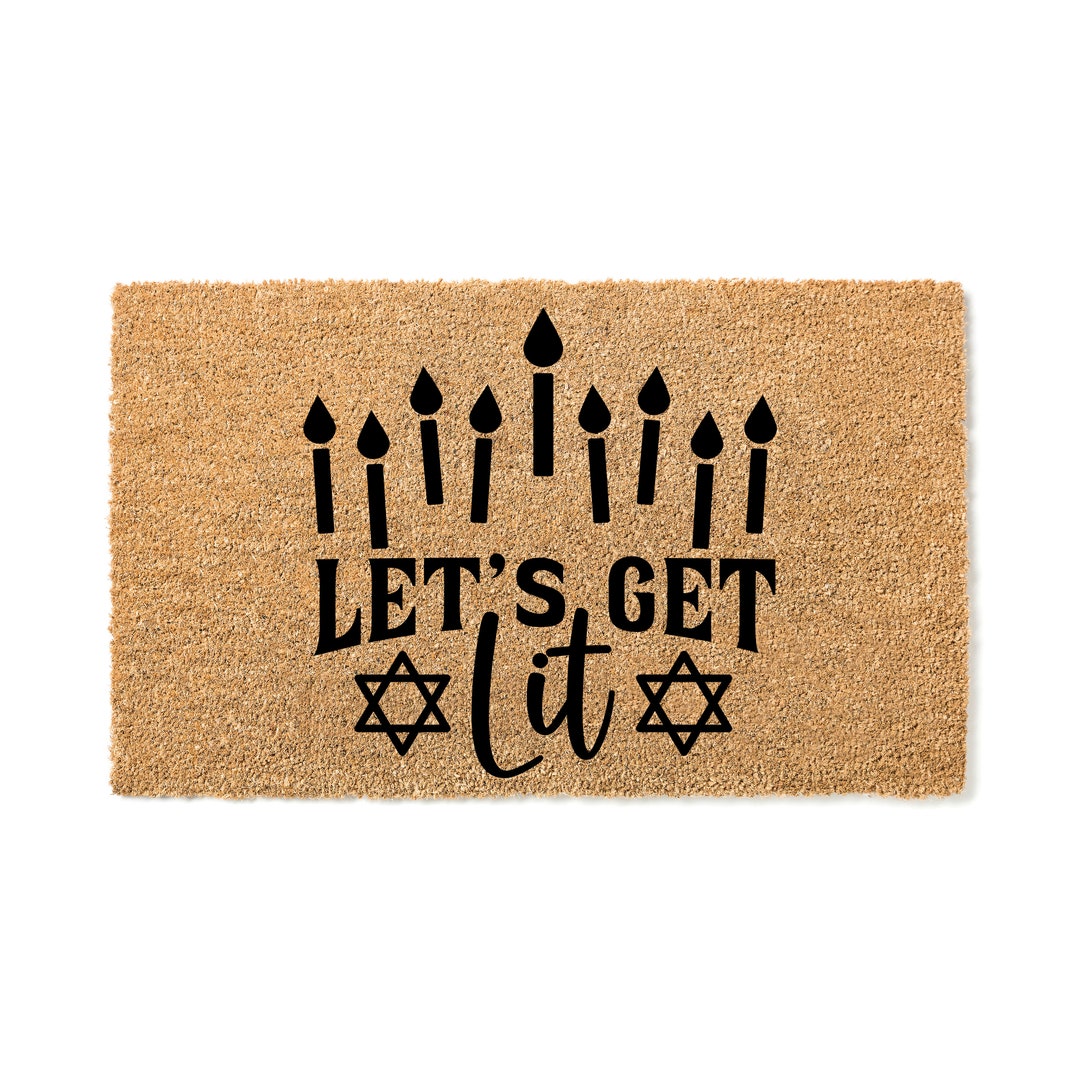 Lets Get Lit Cute Hanukkah Doormat Hanukkah Decor Hanukkah - Etsy