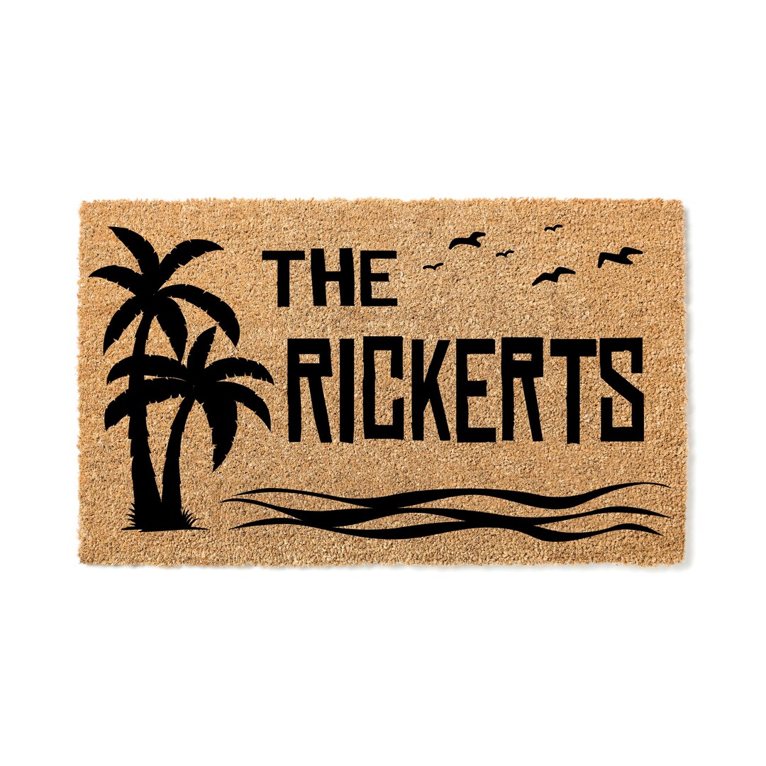 Custom Doormat - Tropical Palm Tree - Wedding Gift - New Home Gift ...