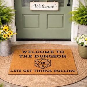 Welcome to Dungeon Lets Get Things Rolling Doormat, DND Door Mat 3547 ...