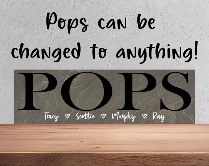 Pops Fathers Day Gift Pops Sign Gift for Pops Rustic Sign for Pops Gift ...