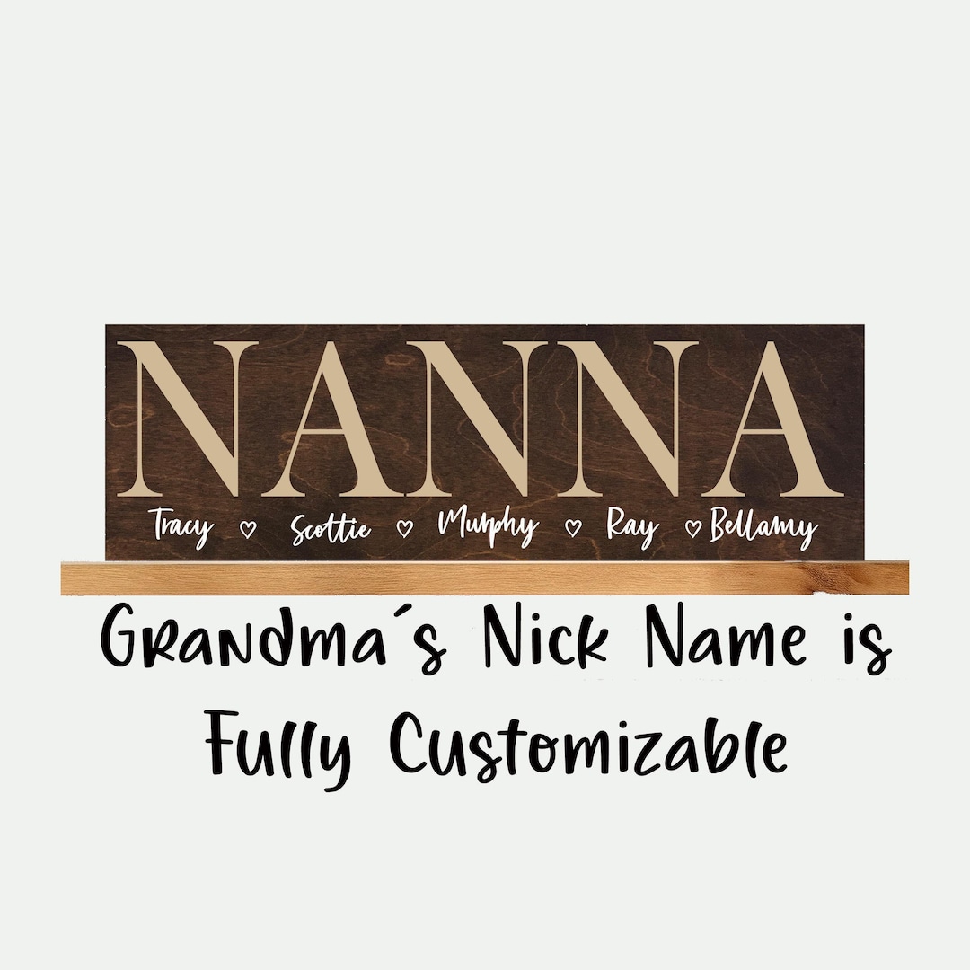 Nanna Sign: Personalized Names for Grandma or Nana 7414 - Etsy