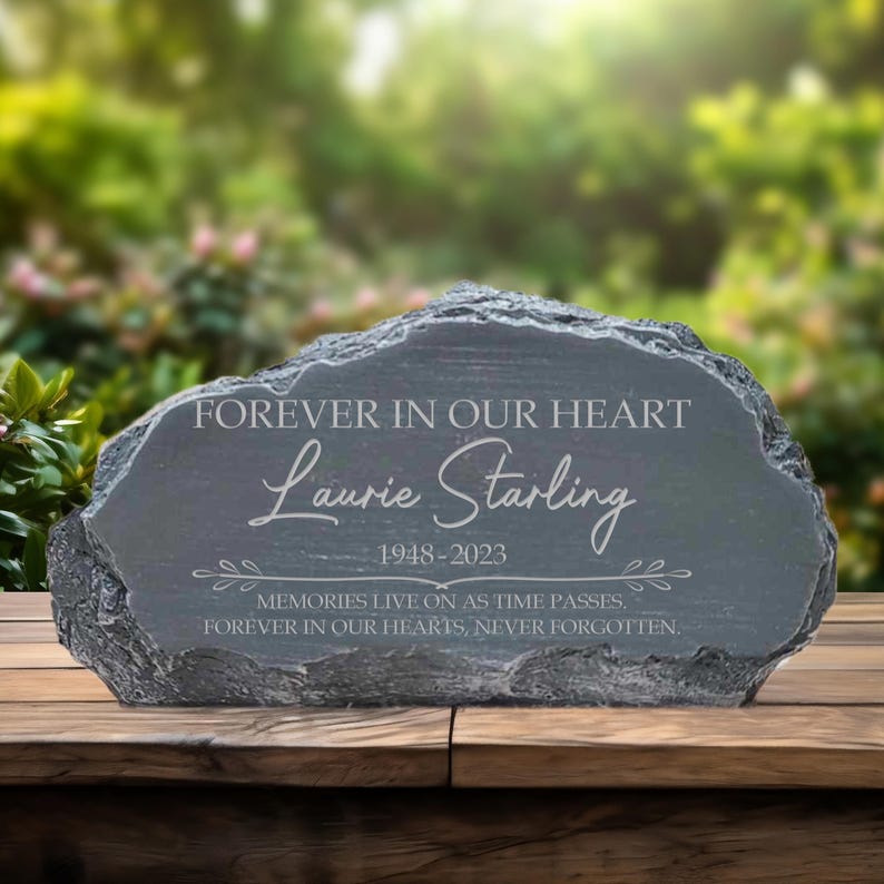 Custom Engraved Memorial Garden Stone | Personalized Sympathy Gift 7855 ...