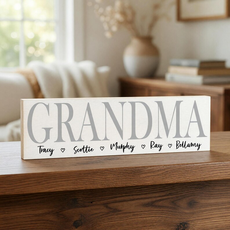 Custom Mother's Day Gift for Grandma Nana: Sign With up to 12 ...