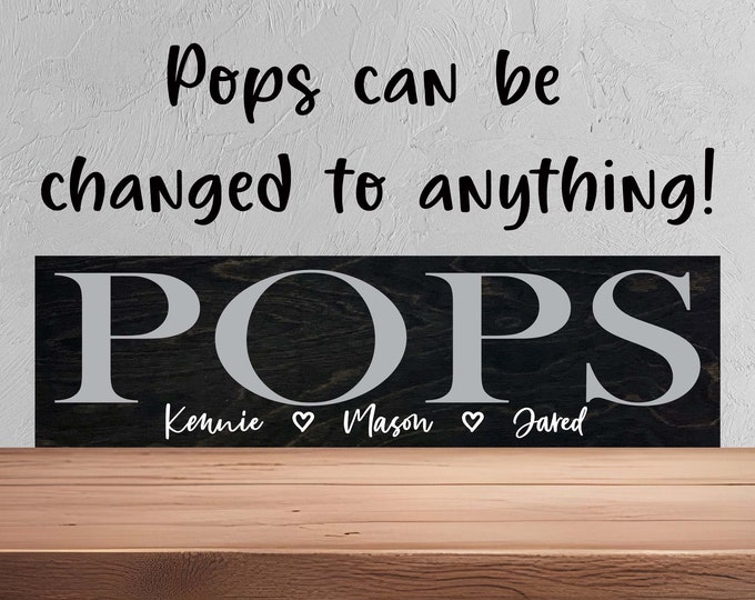 Pops Fathers Day Gift Pops Sign Gift for Pops Rustic Sign for Pops Gift ...