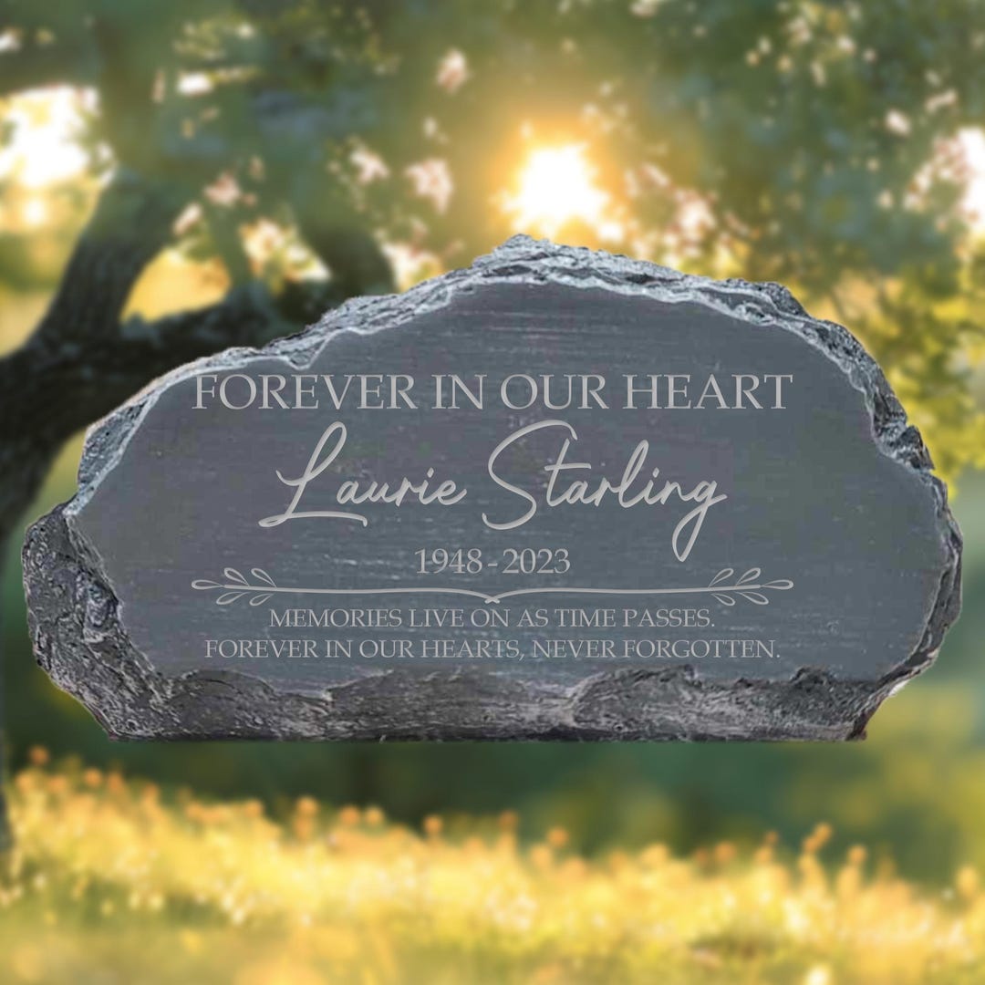 Custom Engraved Memorial Garden Stone | Personalized Sympathy Gift 7855 ...