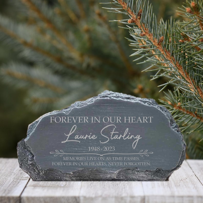 Custom Engraved Memorial Garden Stone | Personalized Sympathy Gift 7855 ...