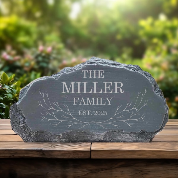 Landscape Rock Engraved - Etsy