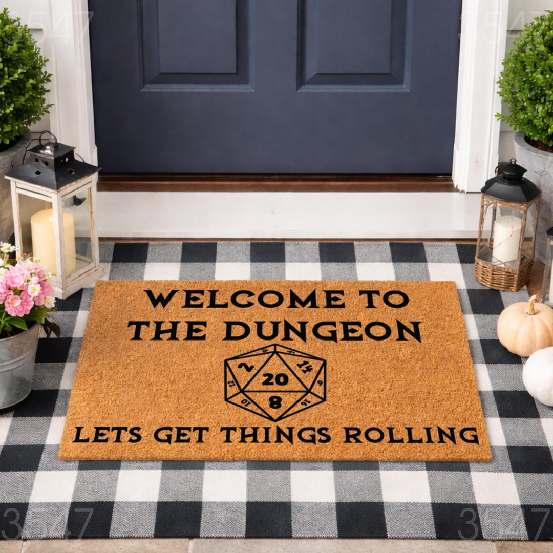 Welcome to Dungeon Lets Get Things Rolling Doormat, DND Door Mat 3547 ...