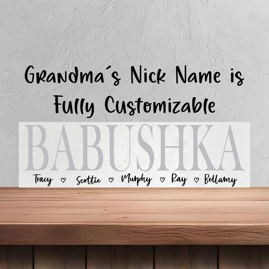 Babushka Wall Sign, Custom Names (mother's Day Gift, 3 Sizes) 7414 - Etsy