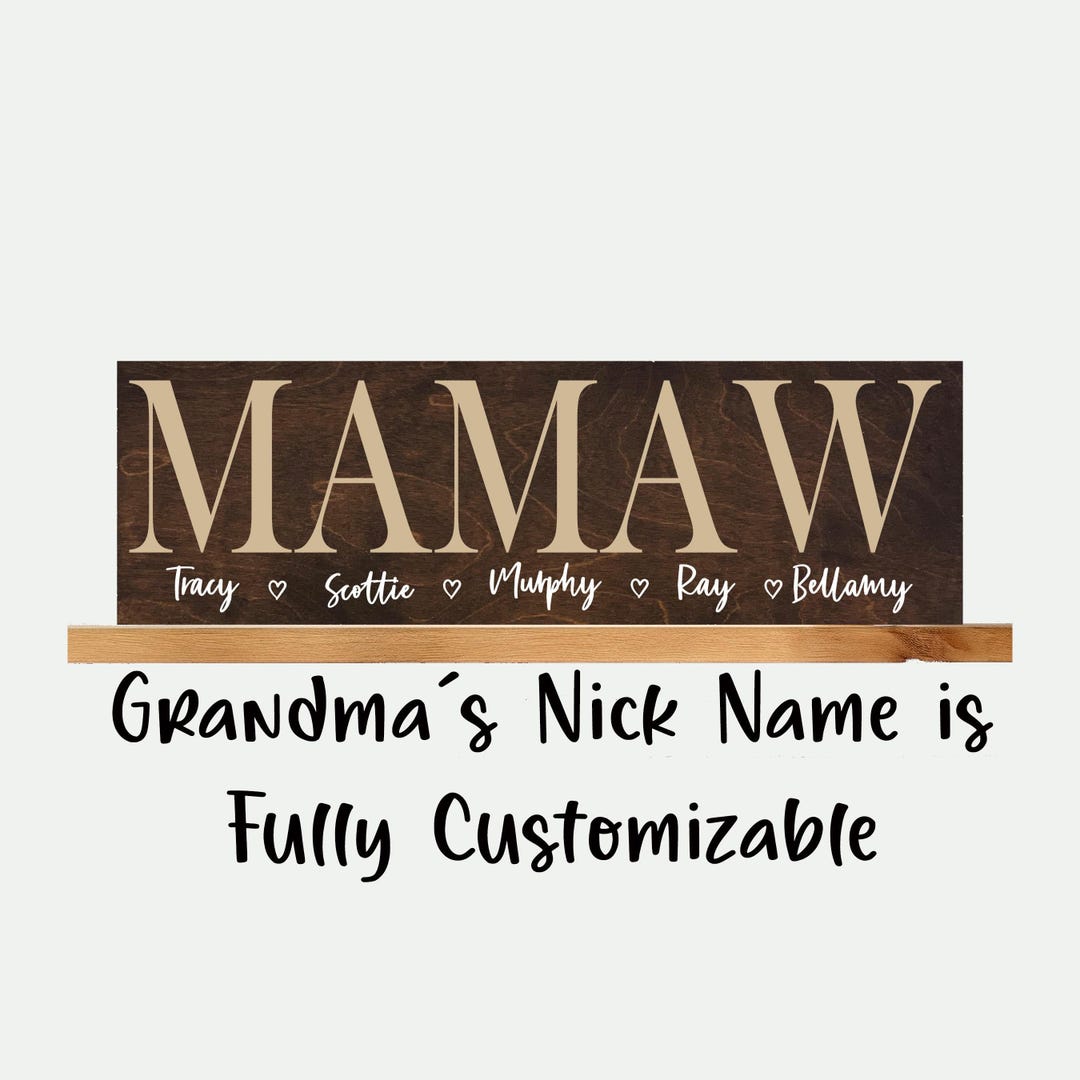 Gifts for Mamaw: Custom Name Wall Sign - Mother's Day 7414 - Etsy