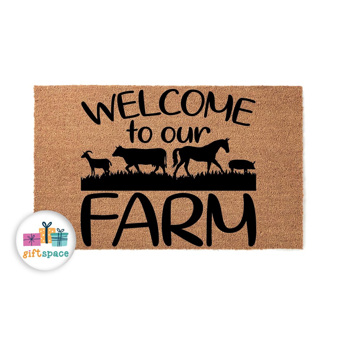Doormat Welcome to Our Farm Welcome Mat Gifts for Her Welcome Doormat ...