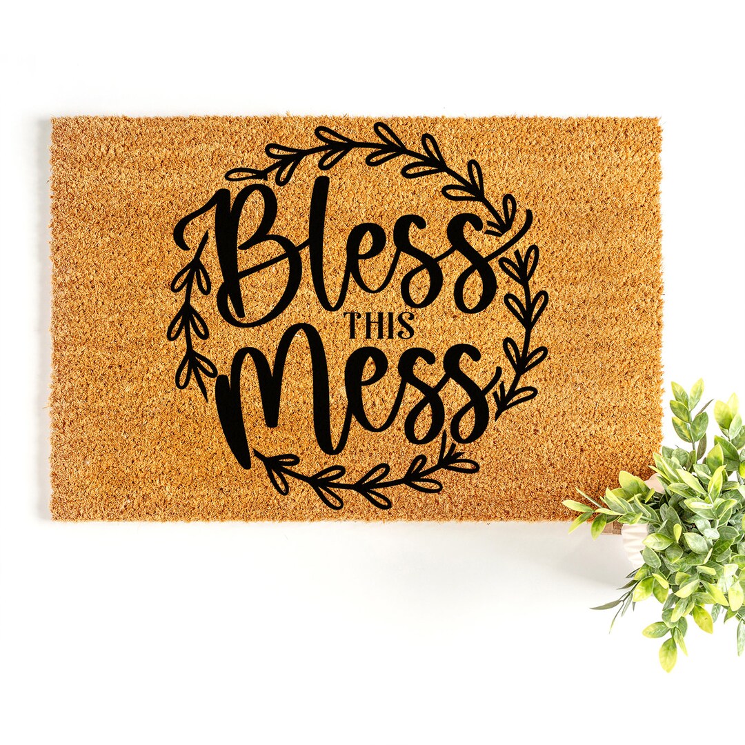 Doormat Bless This Mess - Welcome Mat Personalized Gift Welcome Home ...