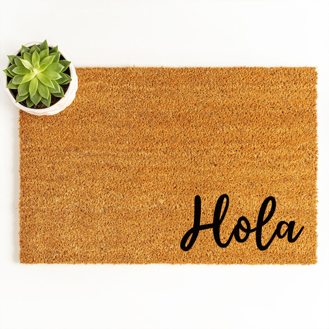 Doormat Hola Spanish Welcome Mat - Coir Doormats Front Porch Best Gift ...