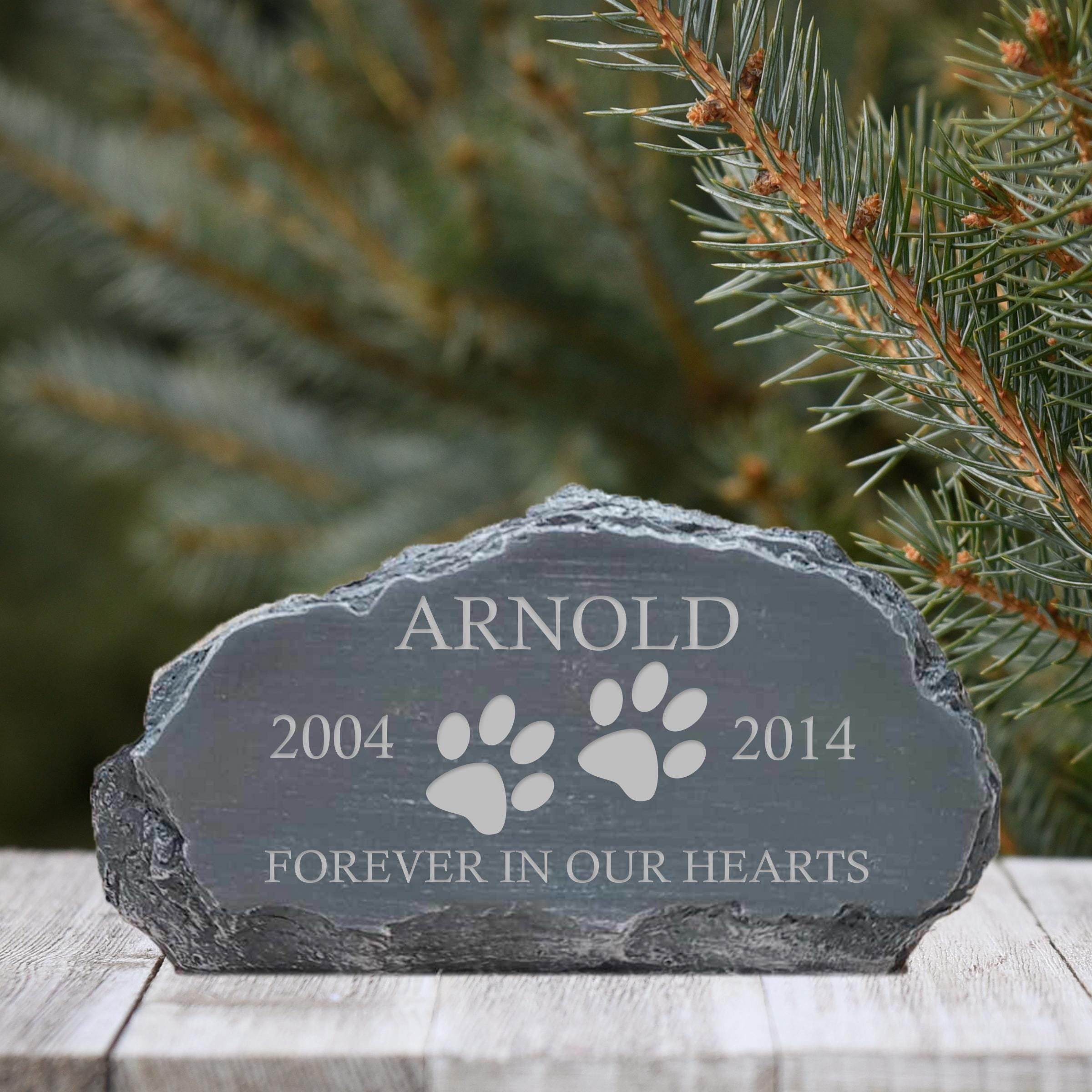 Custom Pet Memorial Stone | Engraved Garden Paw Print Plaque 7855 - Etsy