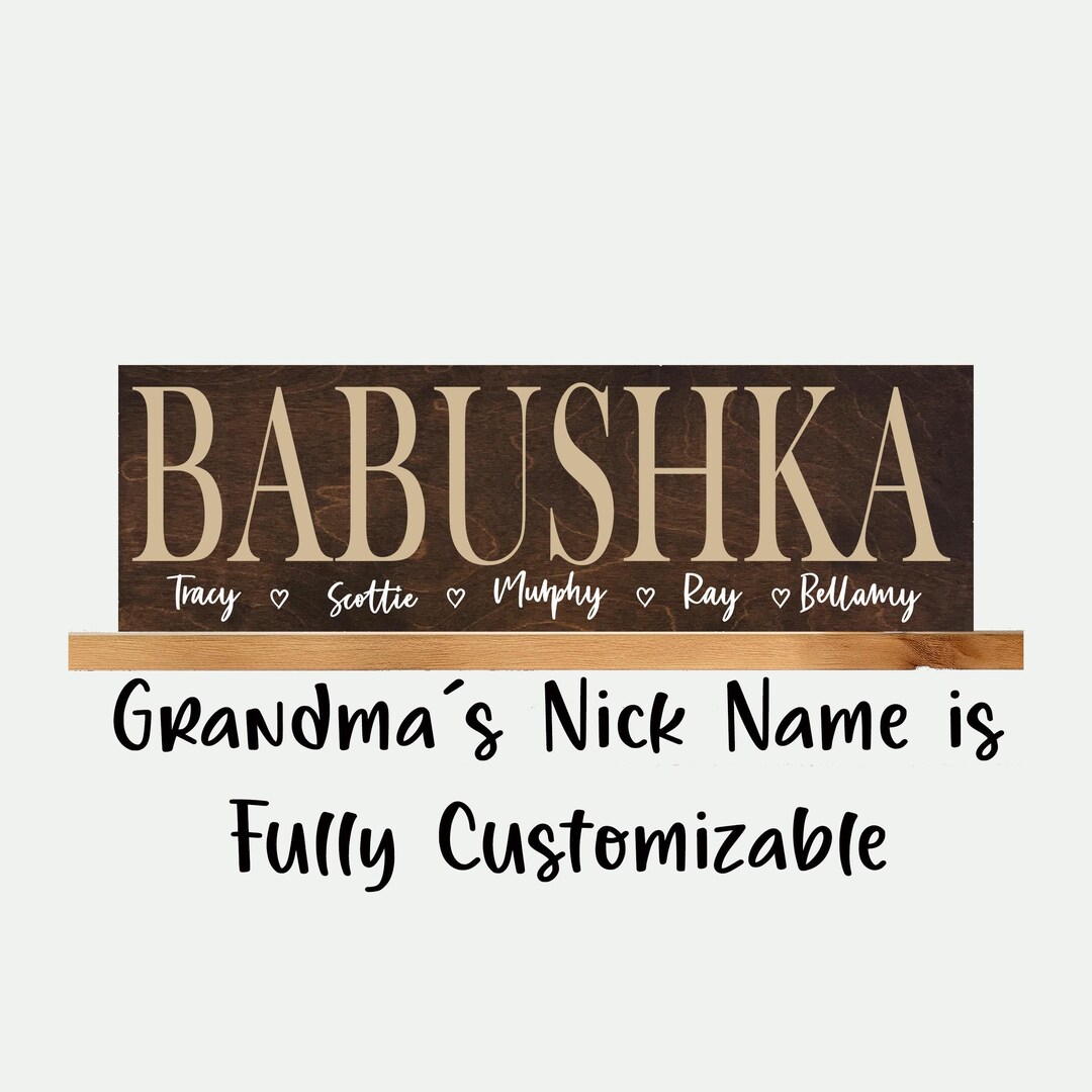Babushka Wall Sign: Personalized Family Names - Gift for Grandma 7414 ...