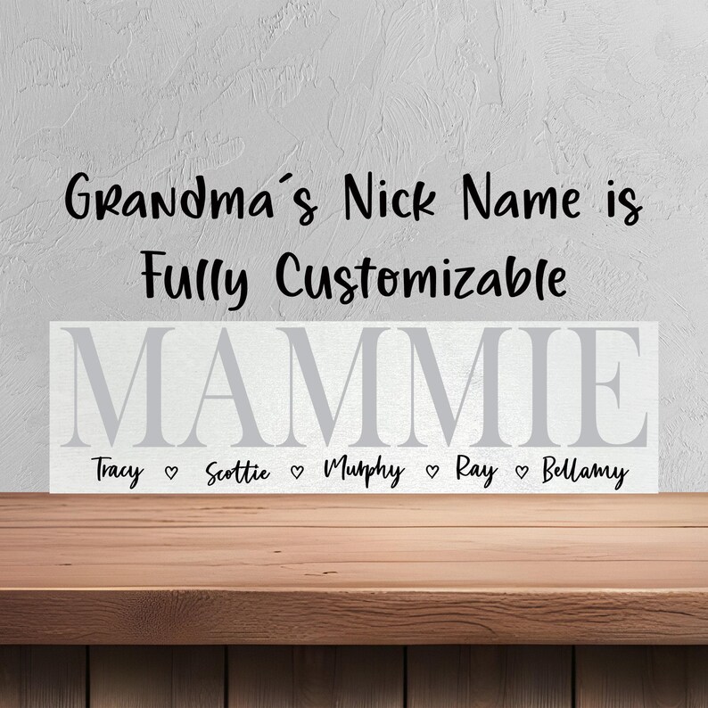 Personalized Mammie Sign: Custom Wood Gift for Mom or Nana 7414 - Etsy