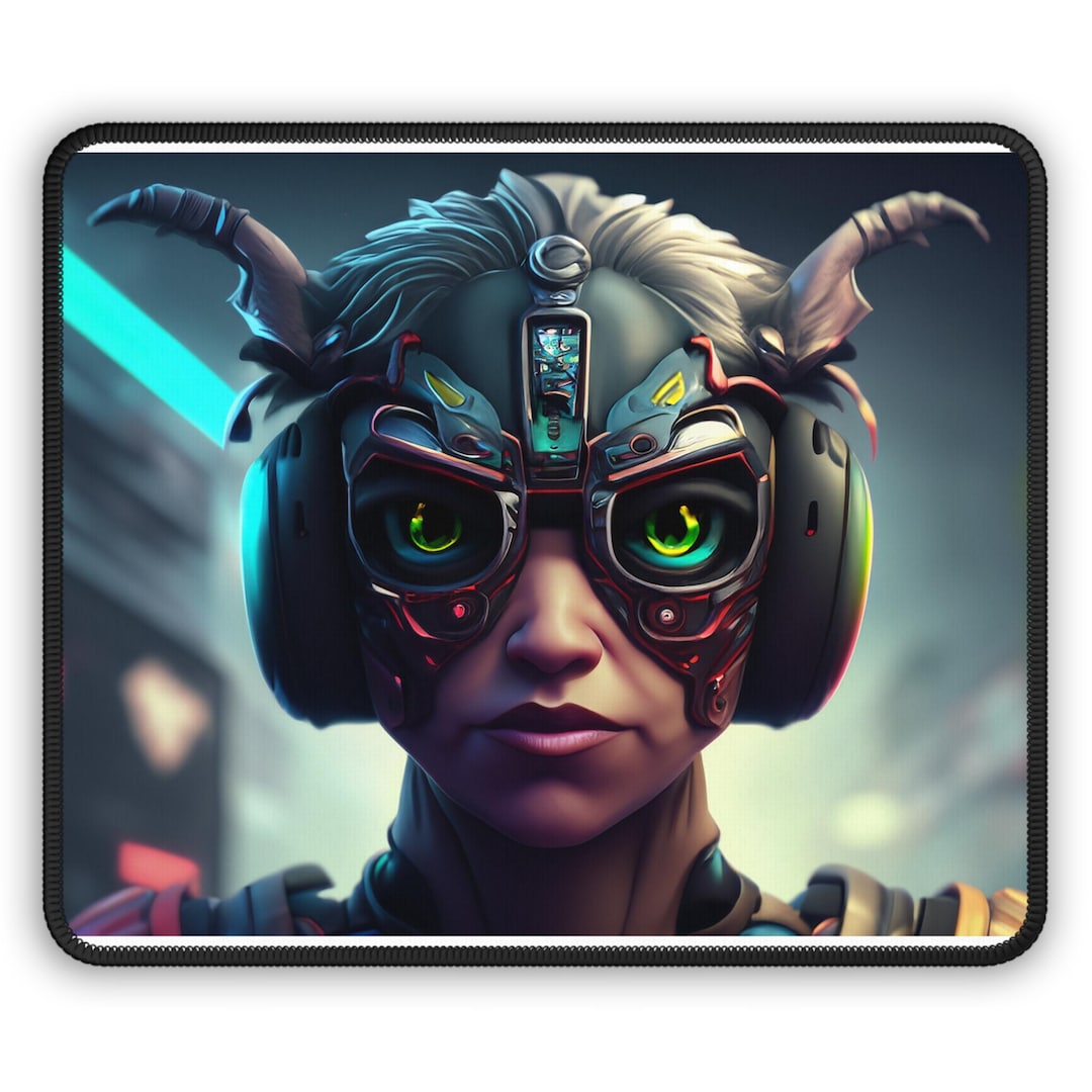 Warrior Woman Mouse Pad, Character Design, Customized Mouse Pad, Black ...