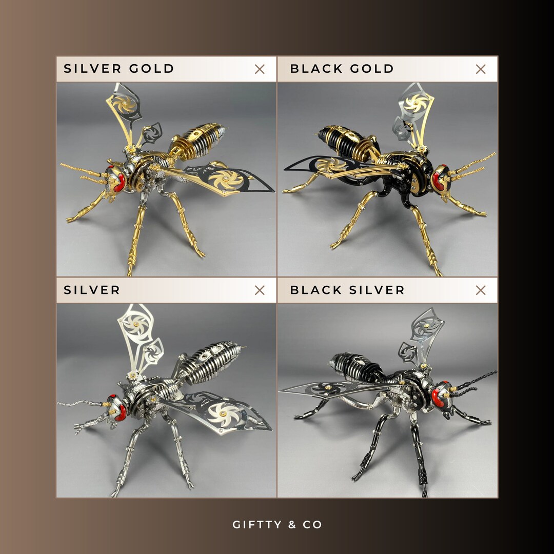 3D Puzzle Metal Assembly Model Animal Toy for Boy Kids Gift Home ...