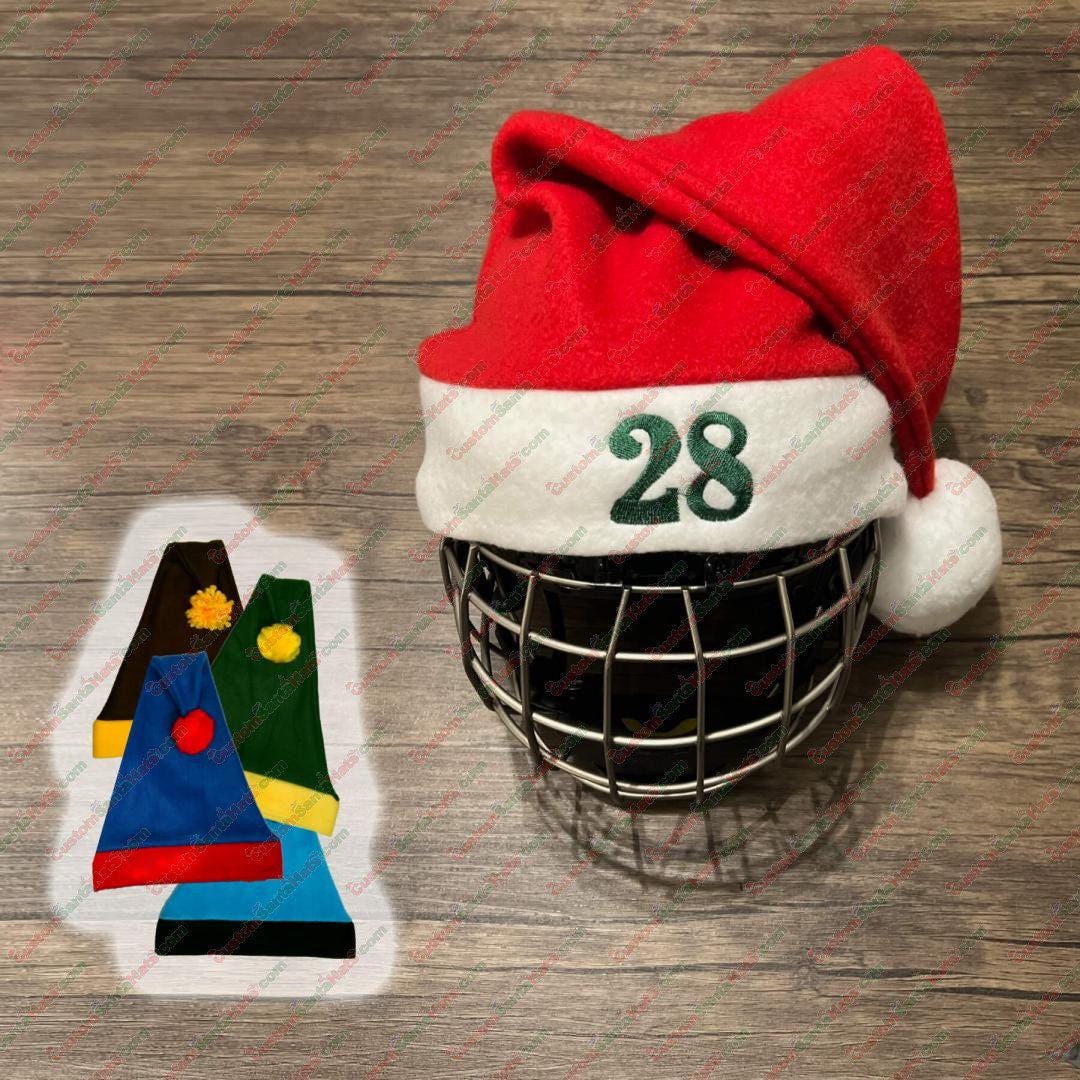 Custom Hockey/football Helmet Santa Hat - Etsy