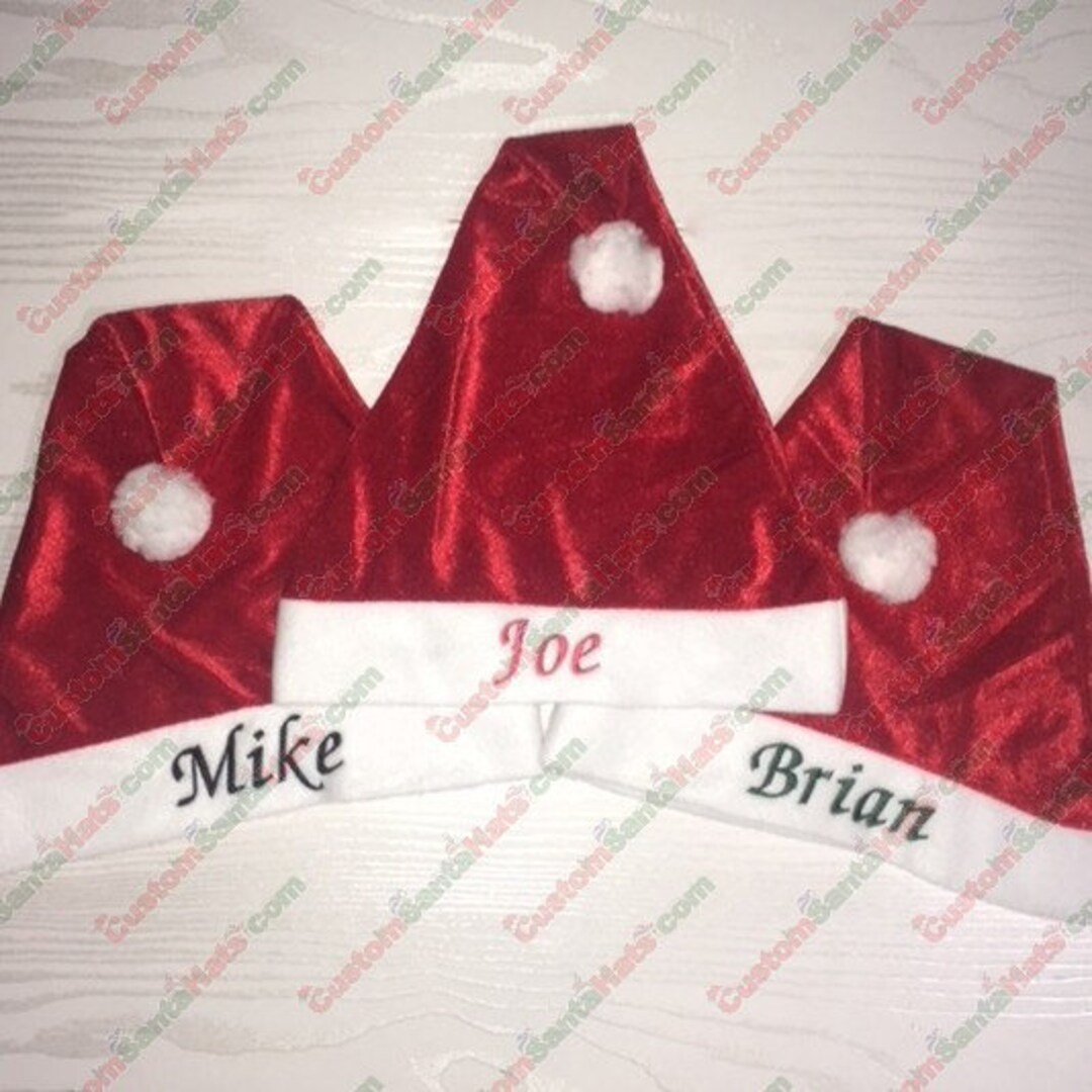 Custom Santa Hat Embroidered With Name - Etsy