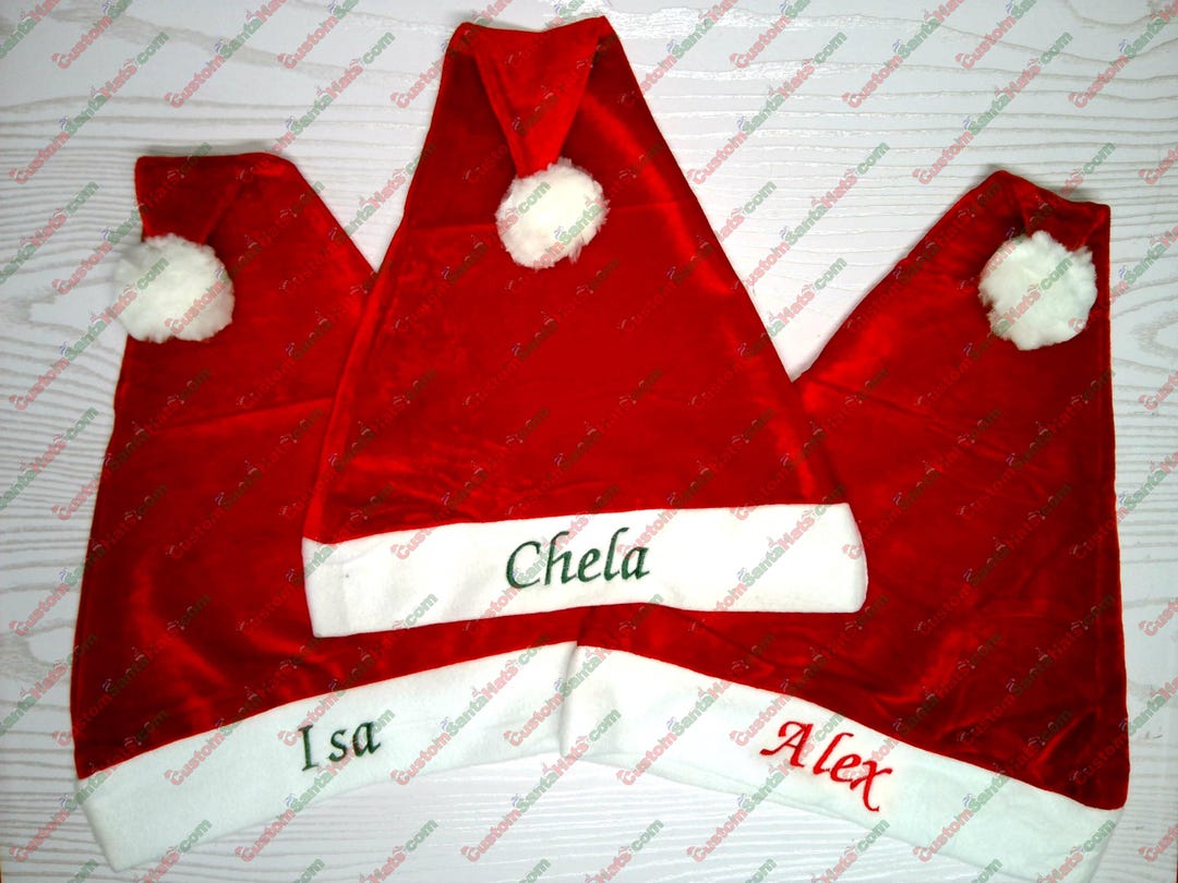 Custom Santa Hat Embroidered With Name - Etsy