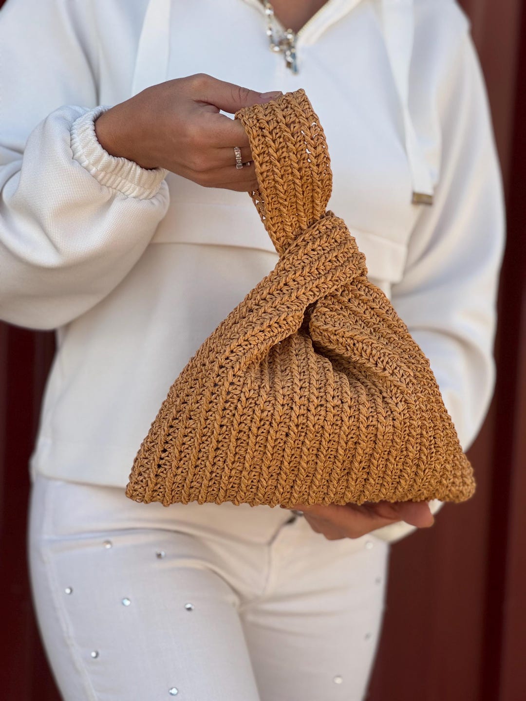 Raffia Knot Bag,japanese Knot Bag,raffia Gift Bag Limited Time Discount ...