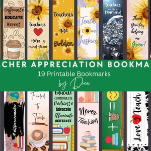 Teacher Appreciation Bookmarks, Gifts for Teachers, Colorful Printable ...