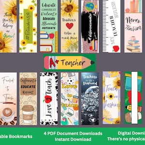 Teacher Appreciation Bookmarks, Gifts for Teachers, Colorful Printable ...