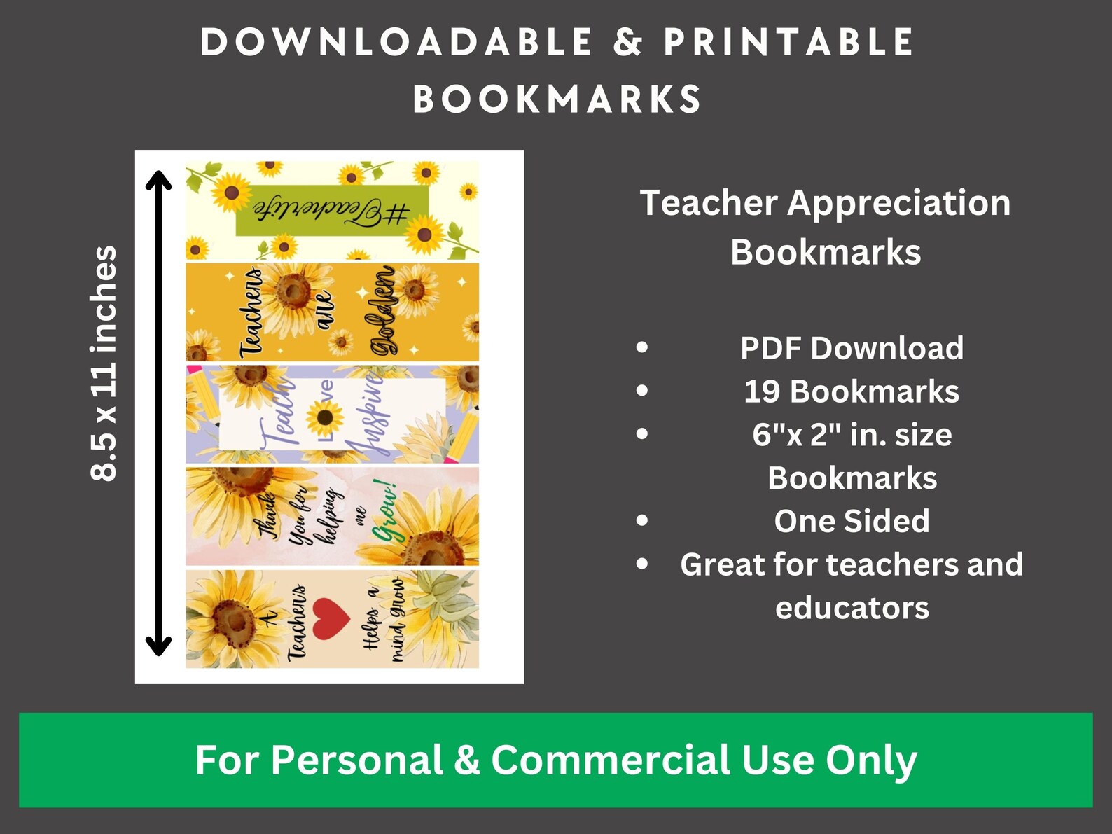 Teacher Appreciation Bookmarks, Gifts for Teachers, Colorful Printable ...