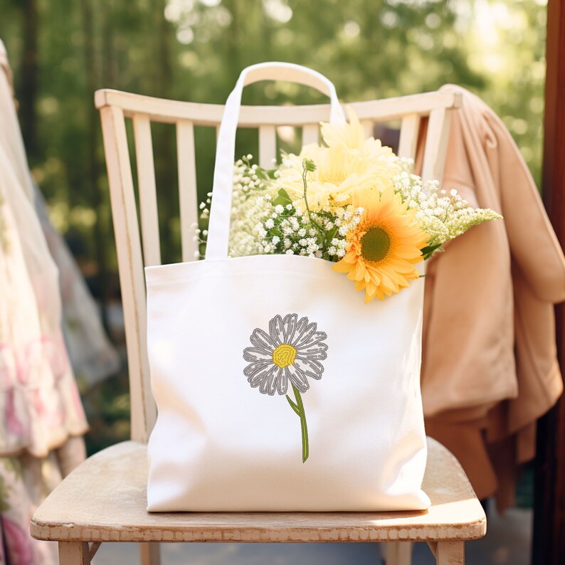 Daisy Machine Embroidery Design - Etsy