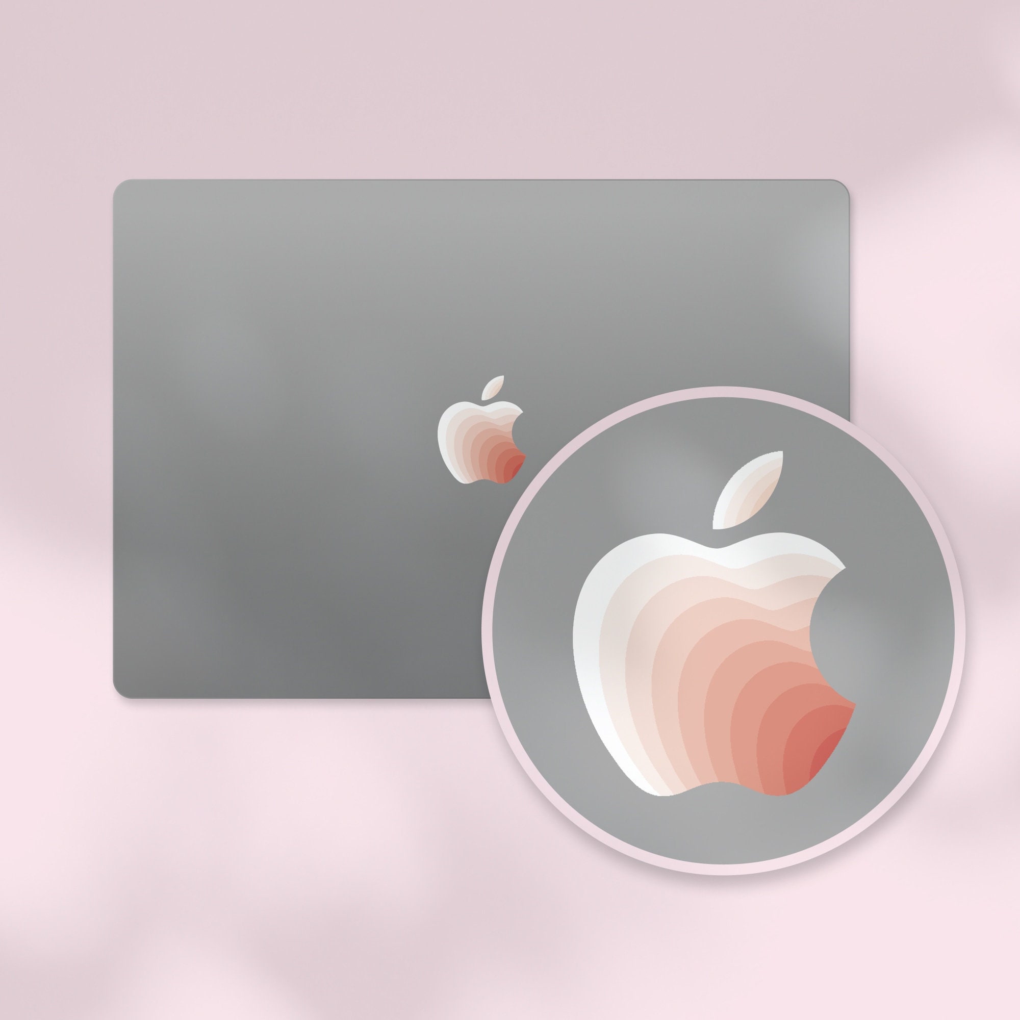 Layered Gradient Apple Logo Sticker for Macbook, Ipad, iPhone Stylish ...