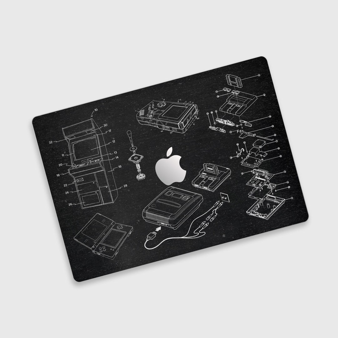 Gaming Gear Dissection Retro Tech Blueprint MacBook Skin | Classic ...