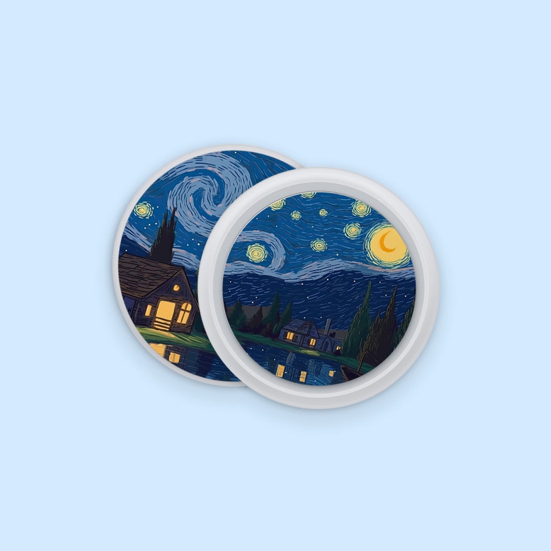 Starry Night Theme Apple AirTag Skin | Vincent Van Gogh Inspired AirTag ...