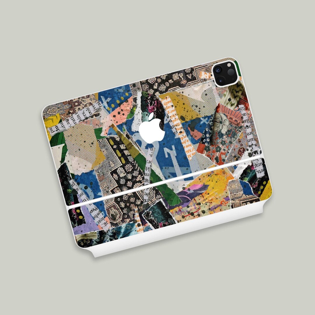 Textual Graphics Collage Design iPad Magic Keyboard Skin | Mixed Media ...