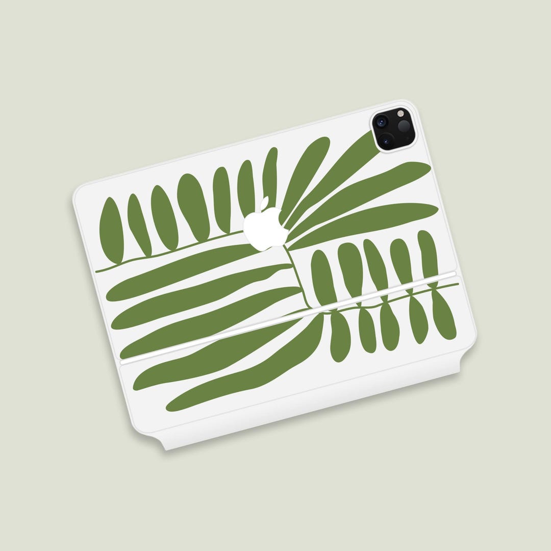 Green Tropical Leaf iPad Pro Magic Keyboard Clear Skin | Minimalist ...