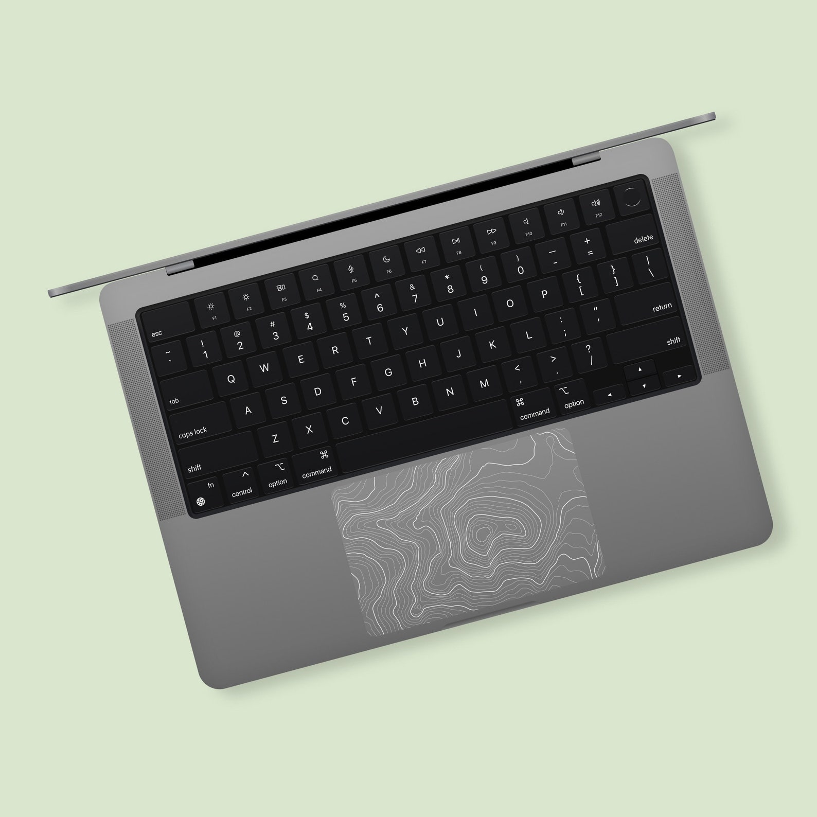 Topographic Map MacBook Trackpad Transparent Skin, Contour Line Design ...