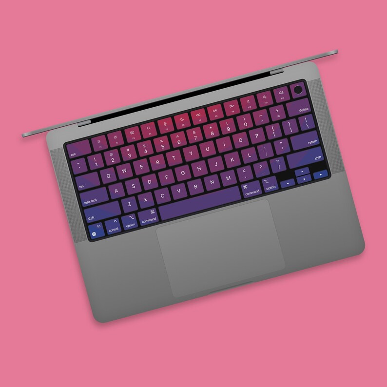 Purple Gradient Individual Keys Stickers for MacBook Chic Violet Fusion ...