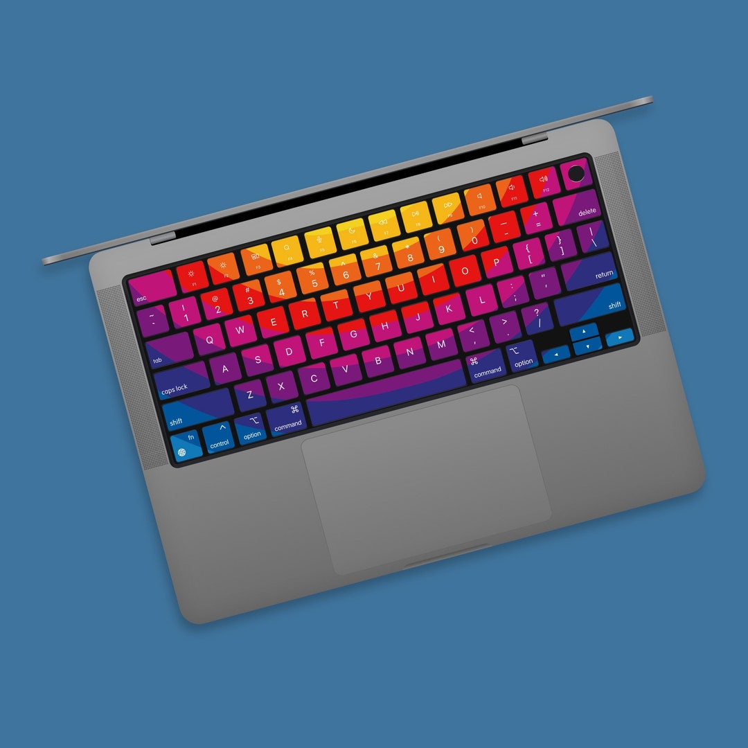 Rainbow Ripple MacBook Keyboard Decal, Vibrant Typing MacBook Keyboard ...
