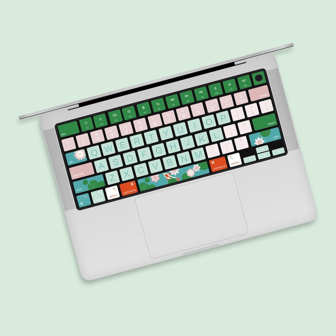 Floral Pattern Individual Keys Decal for MacBook Keyboard Spring ...