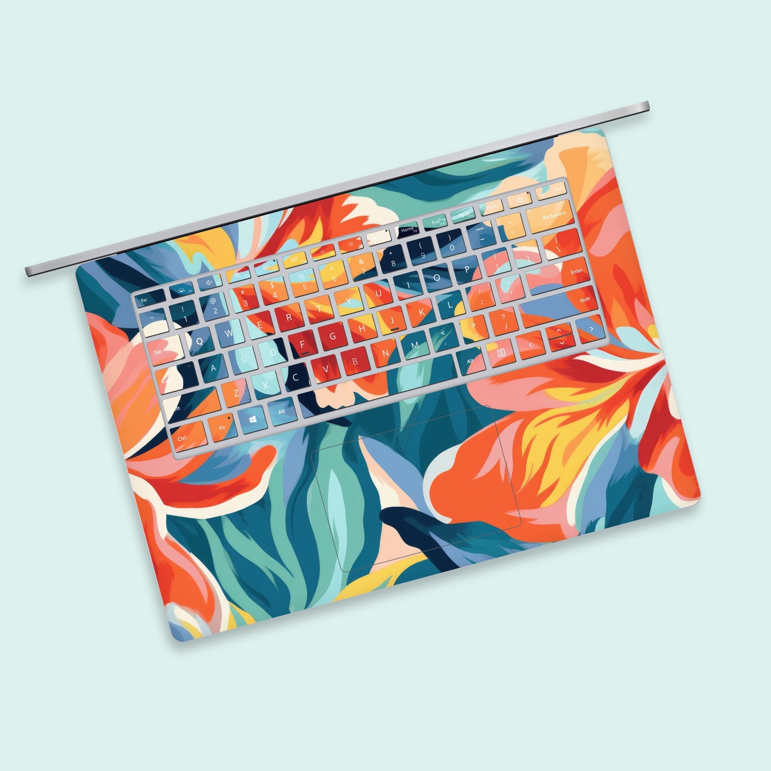 Vibrant Floral Pattern Surface Laptop Skin | Lush Petal Details Surface ...