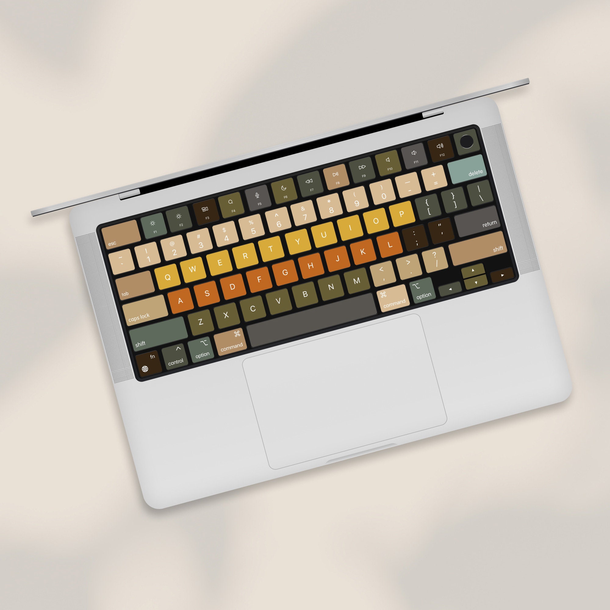 Retro Typewriter MacBook Keyboard Skin Vintage Colors MacBook Key Decal ...