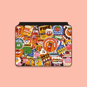 Retro Fun Badge Skin for iPad Magic Keyboard, Retro Style iPad Skin ...