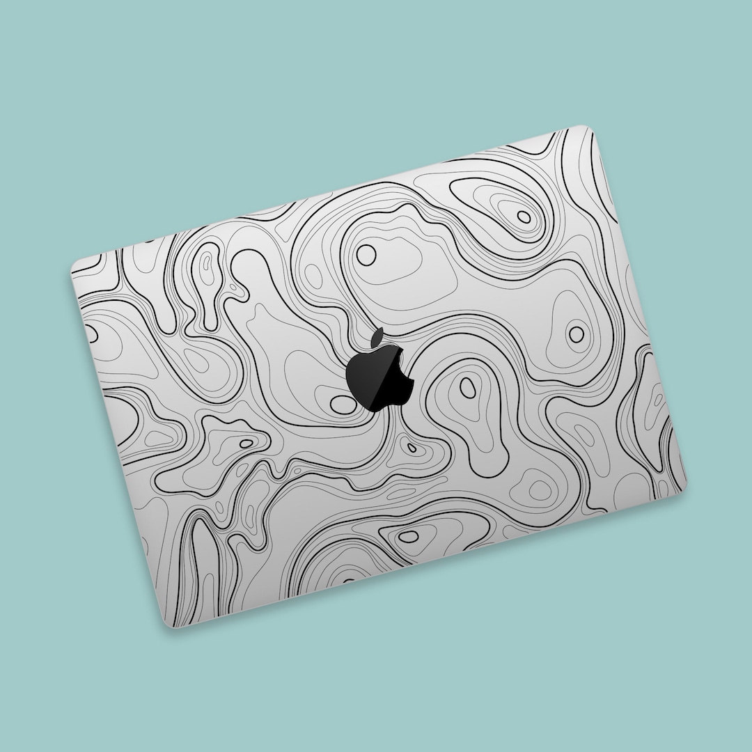 Topographic Lines MacBook Pro Transparent Skin, Detailed Terrain Lines ...
