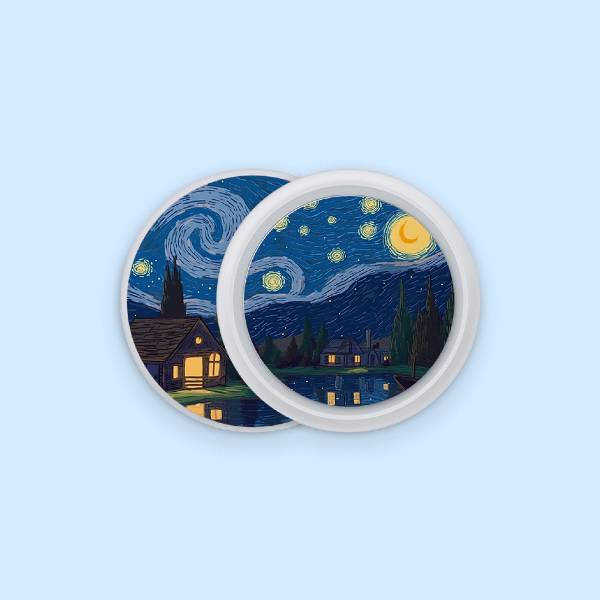 Starry Night Theme Apple AirTag Skin | Vincent Van Gogh Inspired AirTag ...