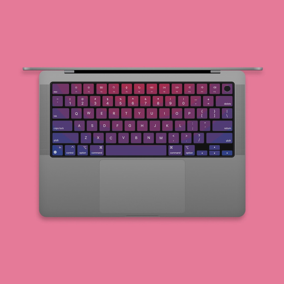 Purple Gradient Individual Keys Stickers for MacBook Chic Violet Fusion ...