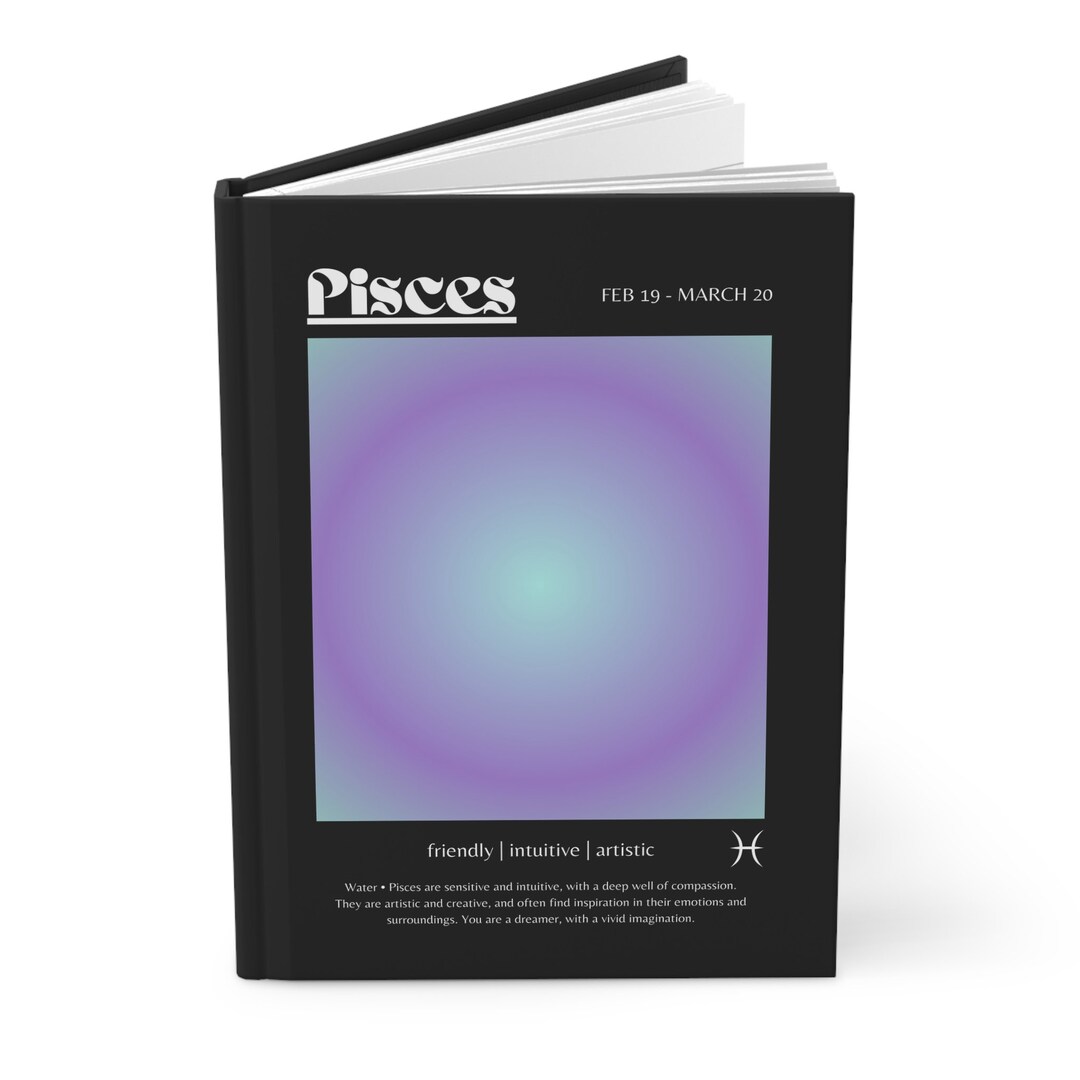 Pisces Zodiac Sign Matte Finish Hardcover Journals - Etsy