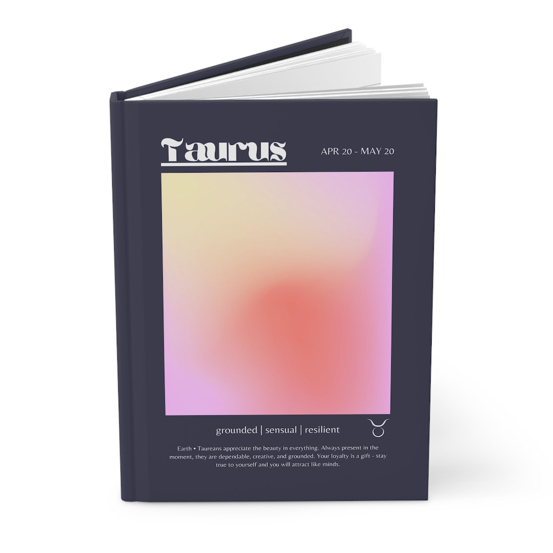Taurus Zodiac Sign Matte Finish Hardcover Journals - Etsy