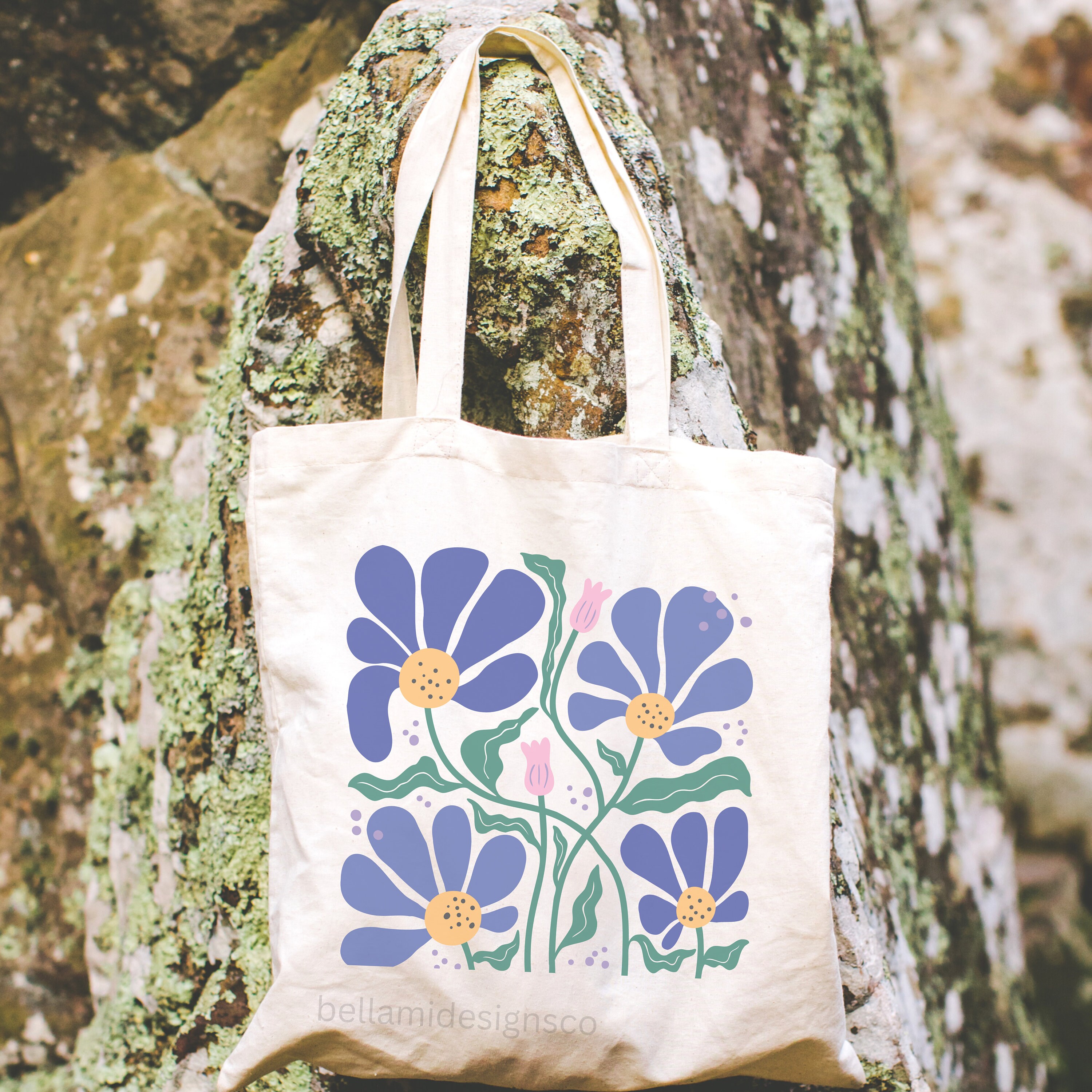 Bohotote Bag Boho Flower Tote Bag Retro Wildflower Tote Bag Aesthetic ...